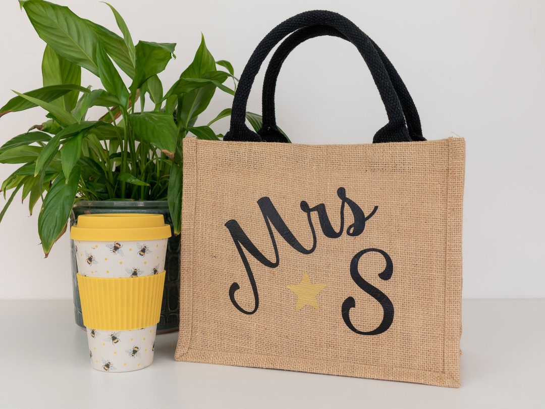 Personalised Teacher Lunch Bag, Teacher Gifts, Mini Jute Bag, End of ...