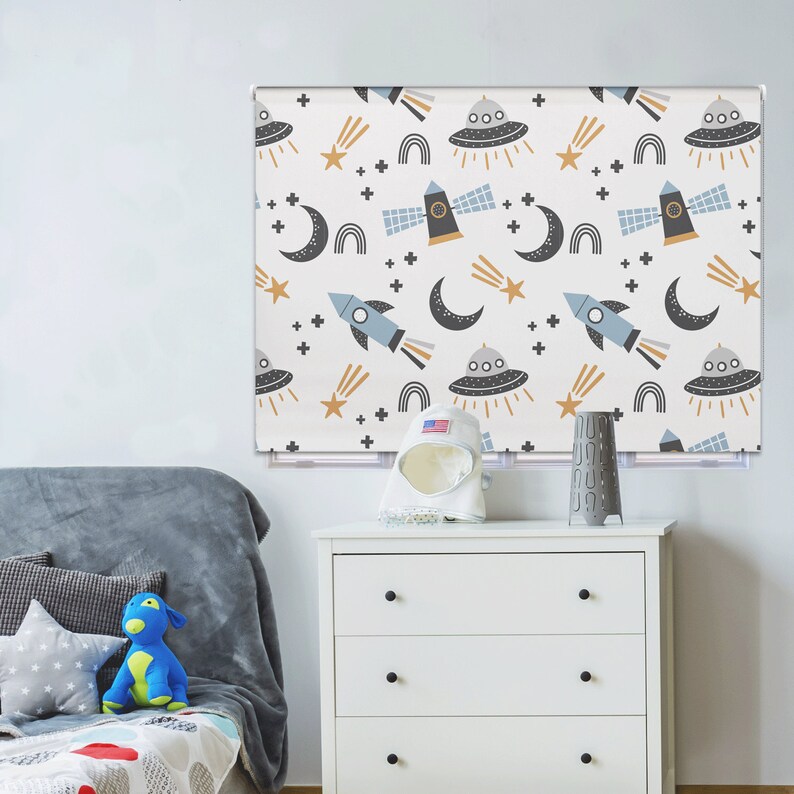 Scandi Space Roller Blind, Children's Roller Blind, Made to Measure ...