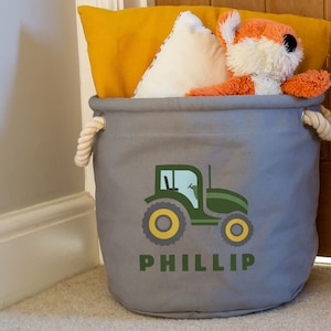 Personalised Tractor Storage Trug, Personalised Storage Basket, Tractor ...