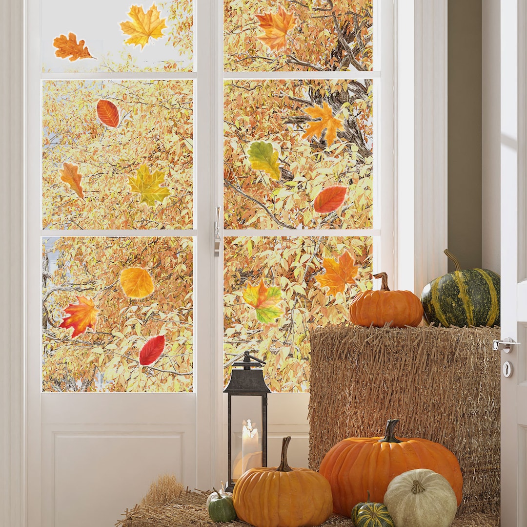 Autumn Leaves Window Stickers, Autumnal Leaves Window Sticker, Autumn ...