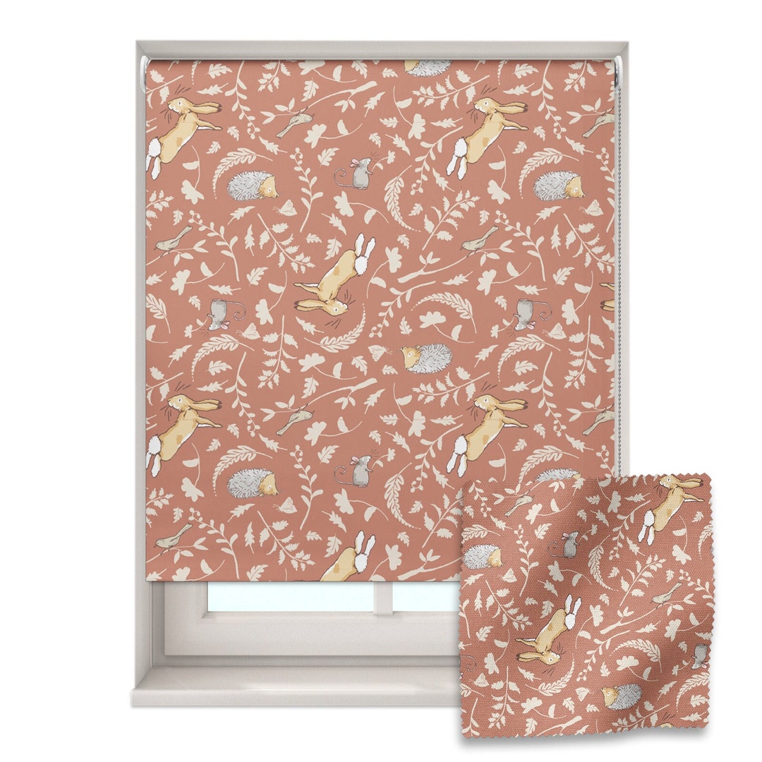 Pink Hedgehogs and Hares Roller Blind, Nursery Roller Blind, Guess How ...