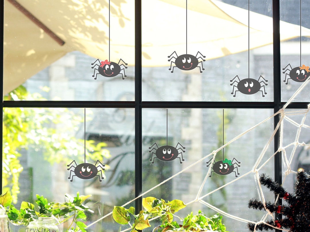 Halloween Spider Window Stickers, Cute Halloween Window Stickers ...