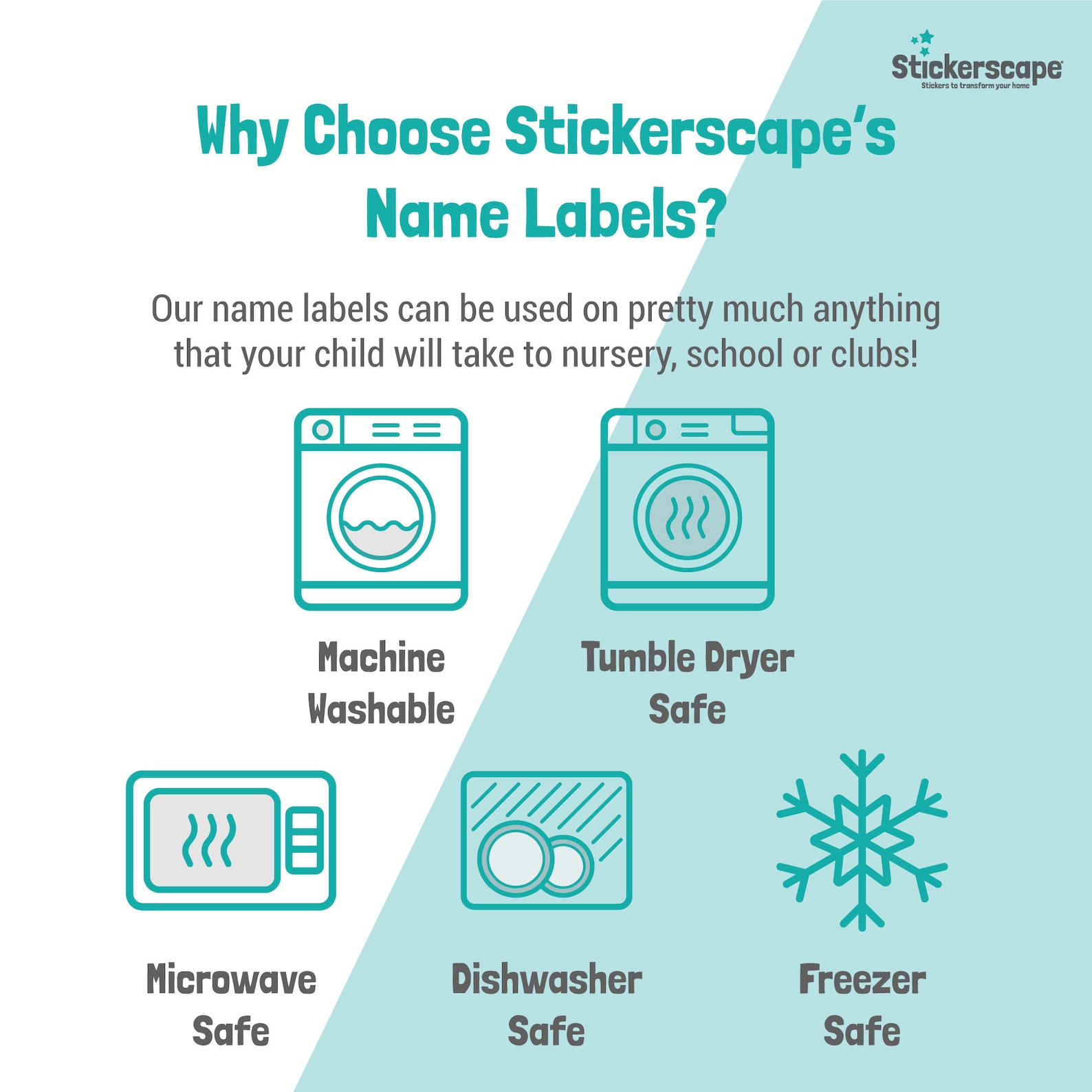 50 or 123 Stick on Name Labels, Space Name Labels School Name Stickers ...