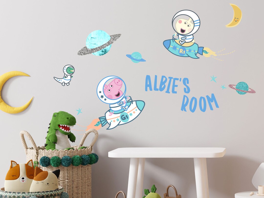Personalised George in Space Wall Sticker, George Wall Decal, Peppa Pig ...