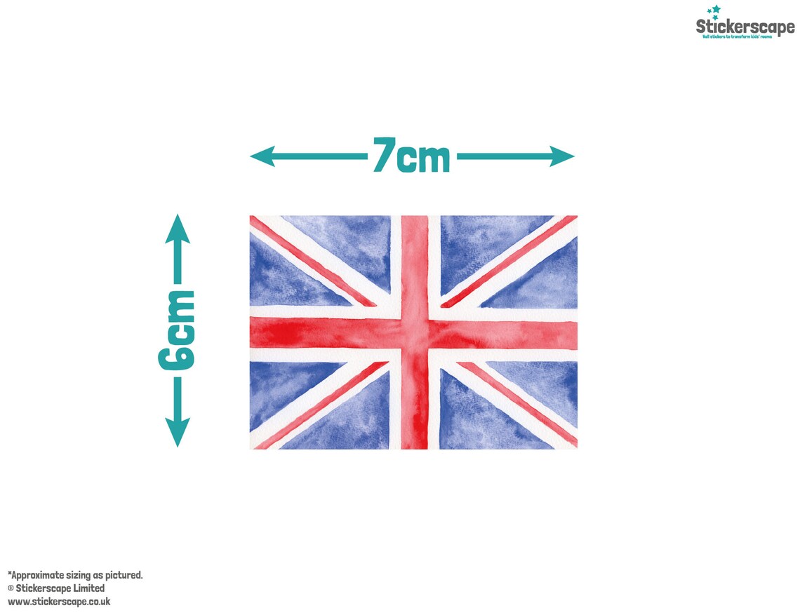 Watercolour Union Jack Hearts Window Stickers, Coronation Window ...