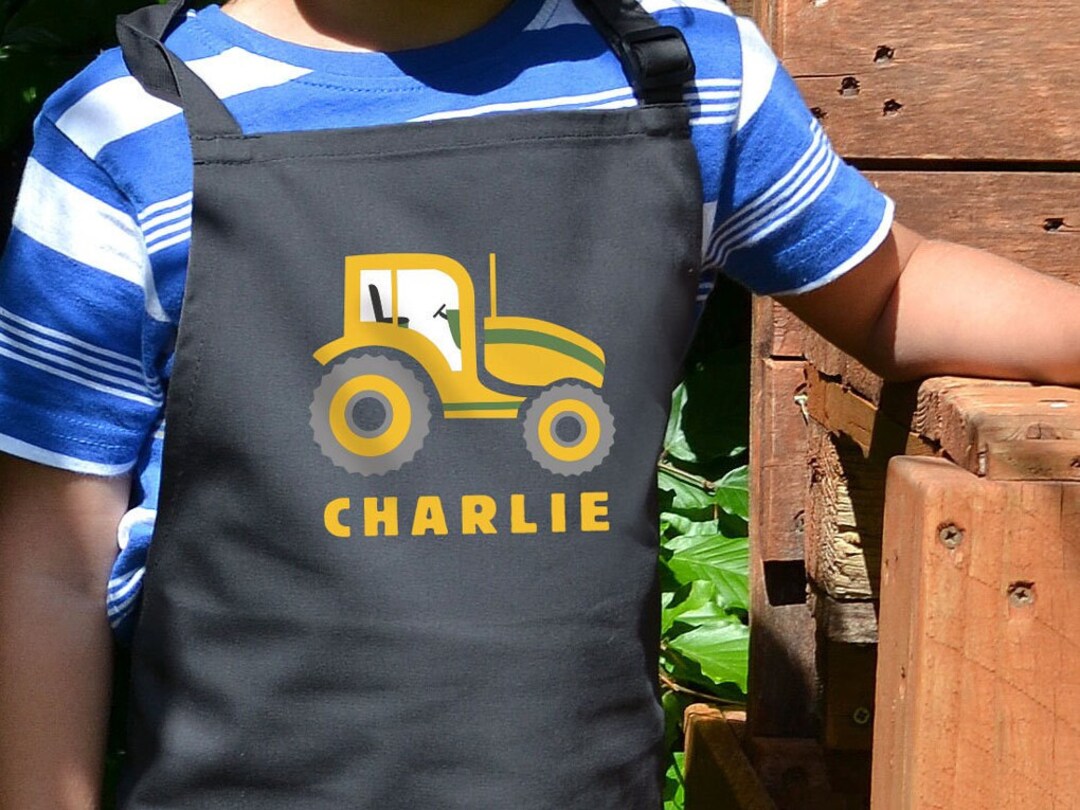 Personalised Apron, Tractor Child's Apron, Personalised Child's Apron ...