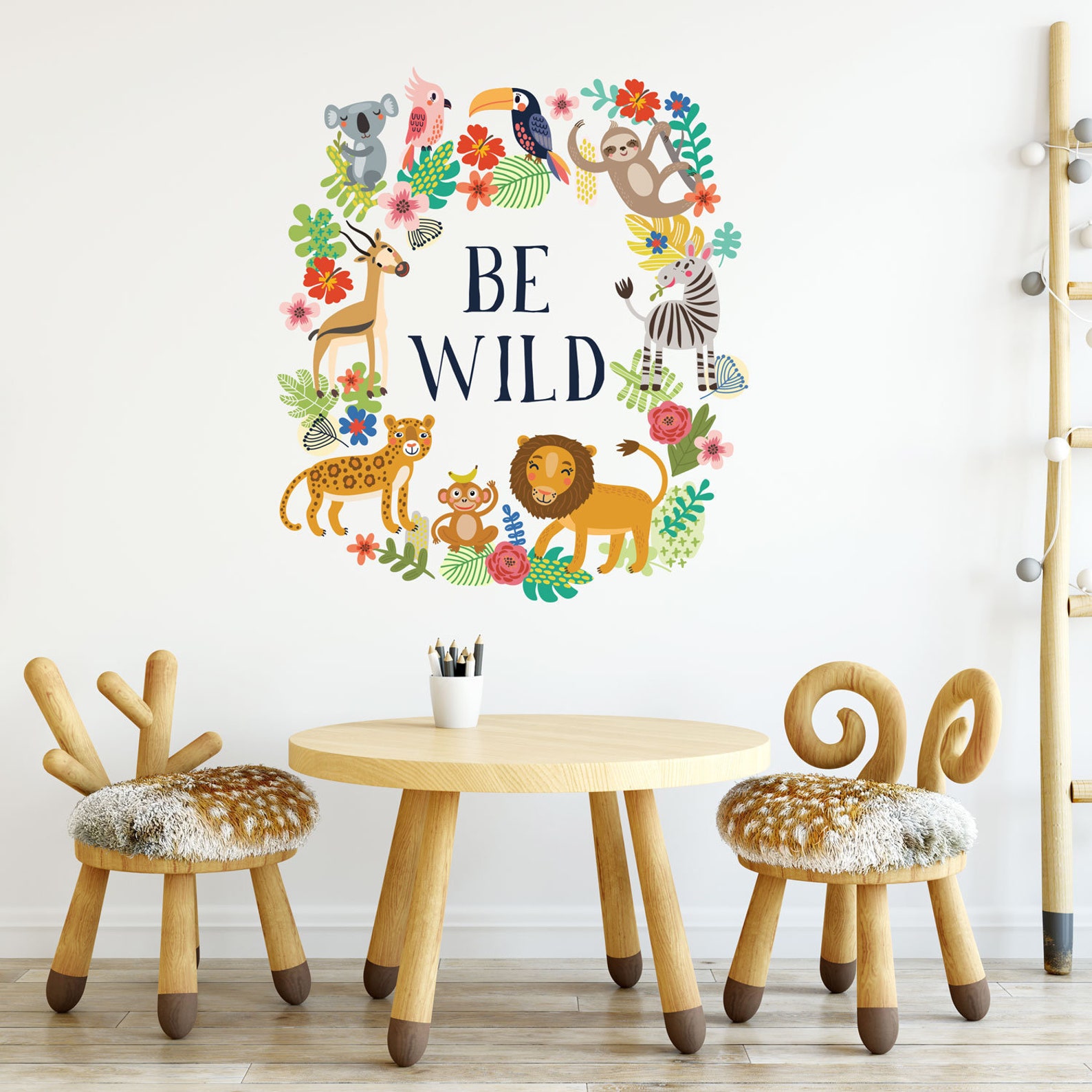 Be Wild Jungle Wall Sticker, Jungle Wall Decal - Etsy