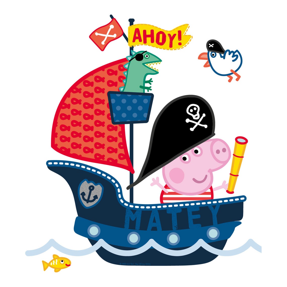 Peppa Pig George Pig Pirate Ship Wall Sticker Peppa Pig Wall - Etsy ...
