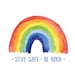 Stay Safe Be Kind Rainbow Window Sticker Rainbow Window - Etsy