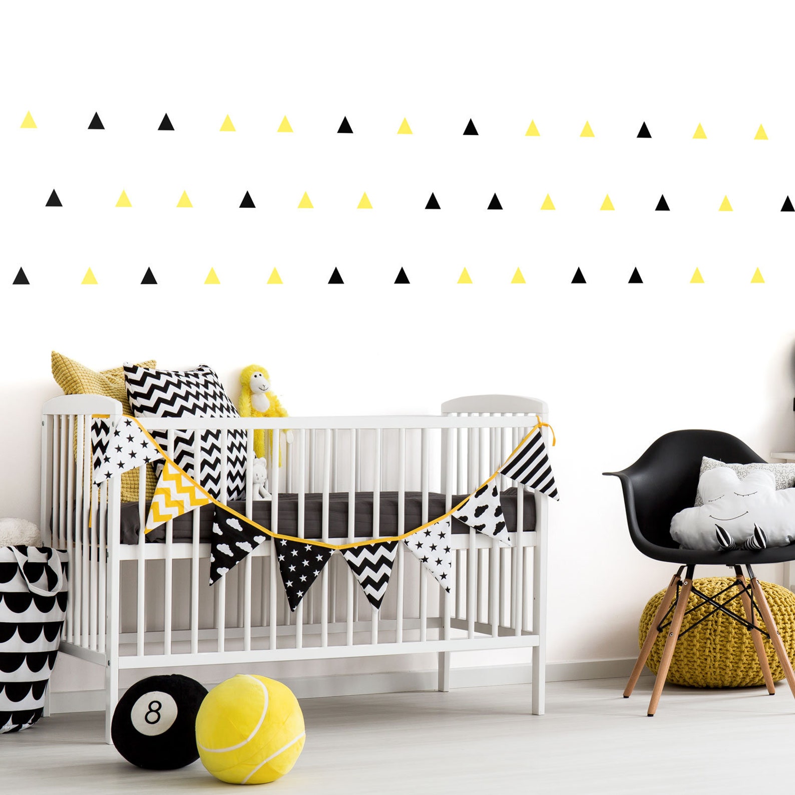 Triangle Wall Stickers - Triangle Wall Decal, Triangle Pattern Wall ...