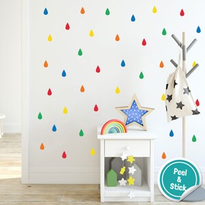 Colourful Raindrop Wall Stickers, Raindrop Wall Decals - Etsy
