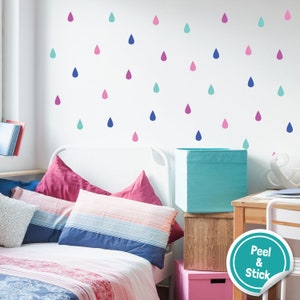 Colourful Raindrop Wall Stickers, Raindrop Wall Decals - Etsy