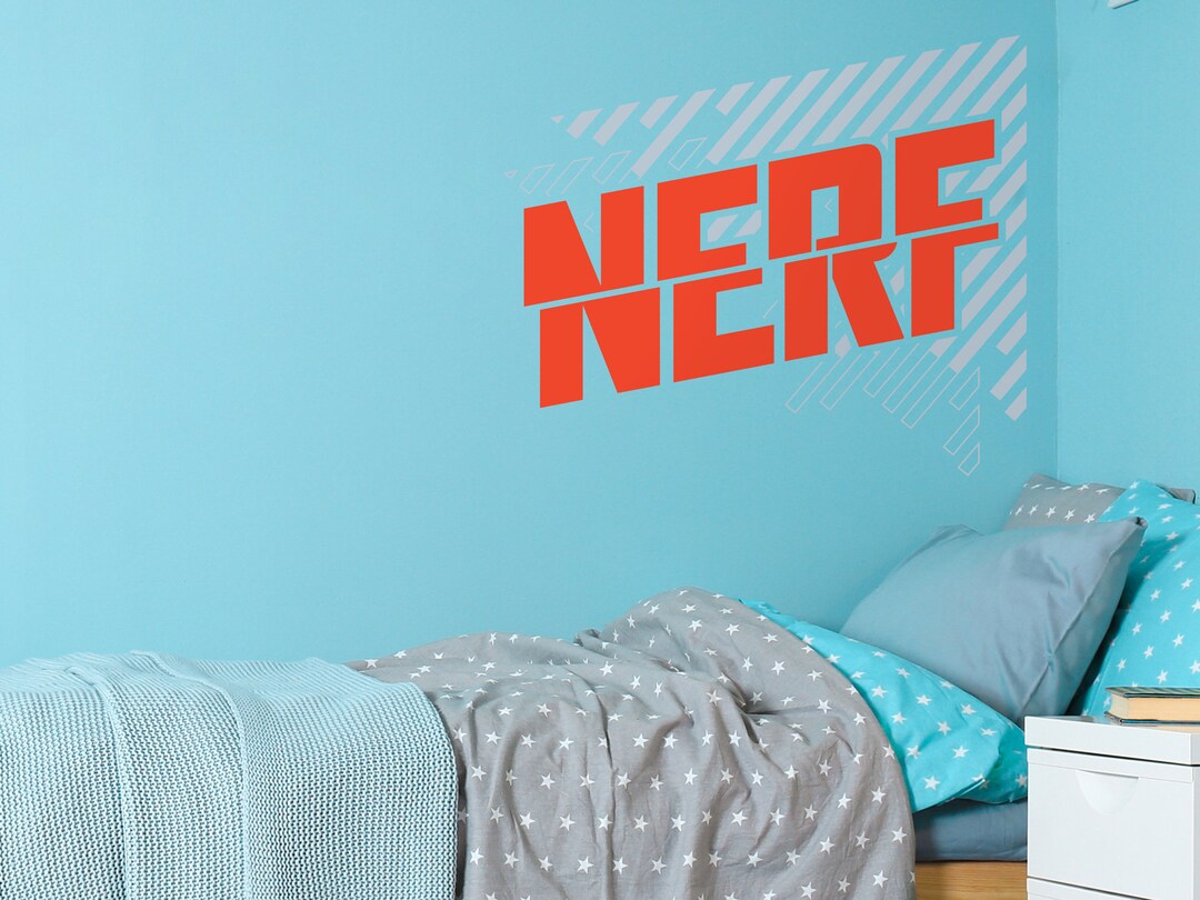 Split Nerf Wall Sticker, Nerf Wall Sticker, Nerf Wall Decal, Nerf ...