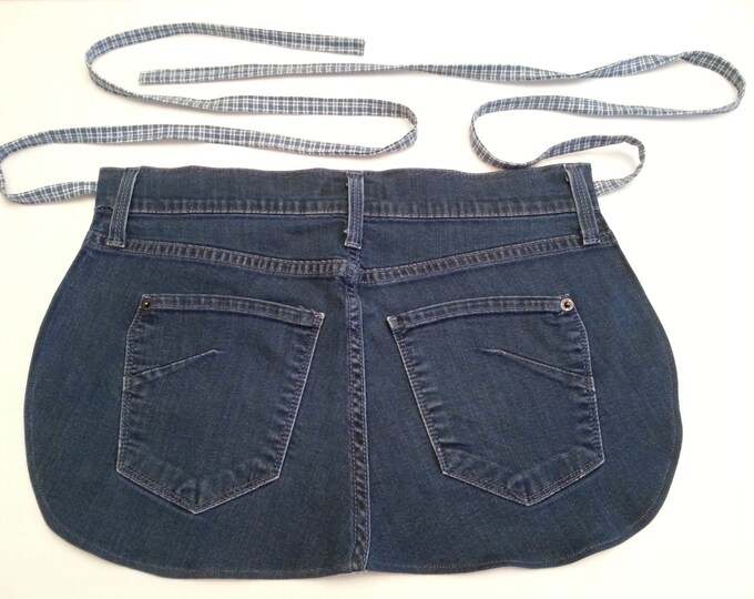 Upcycled Denim Apron / Denim Bar Apron / Short Denim Apron - Etsy