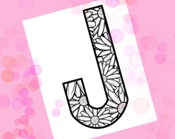 Letter A Daisy Printable Coloring Page - Etsy