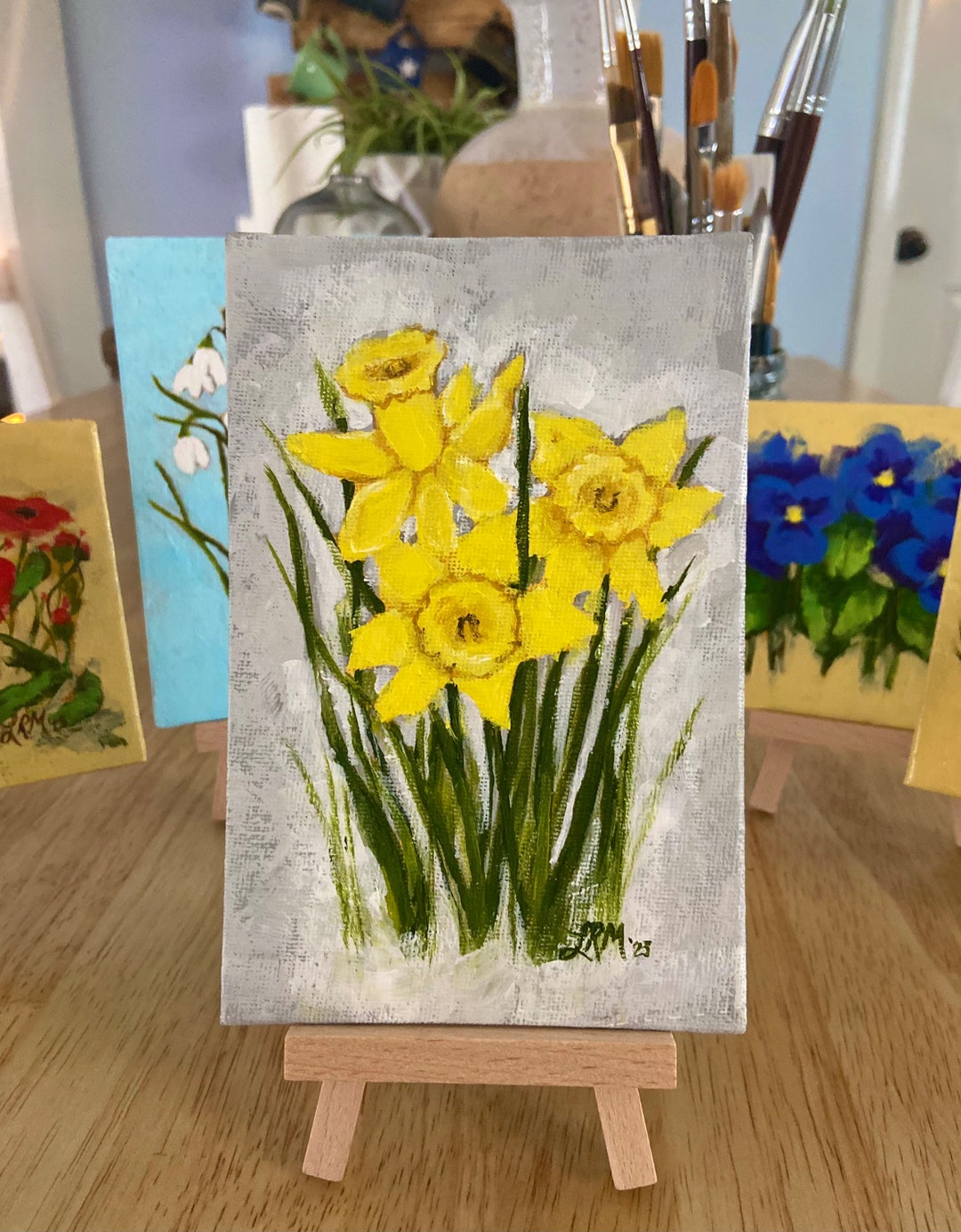 March Birth Flower Painting - Daffodils - Etsy
