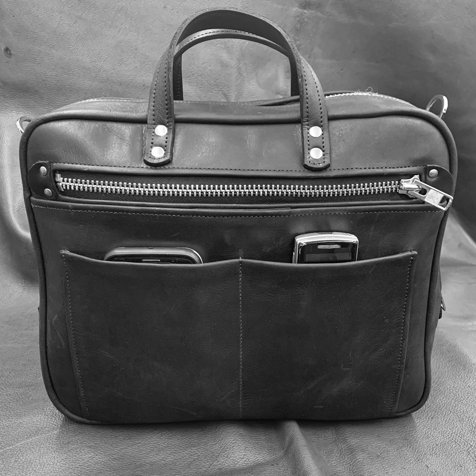 The Fully Loaded Mini Leather Laptop Bag - Etsy