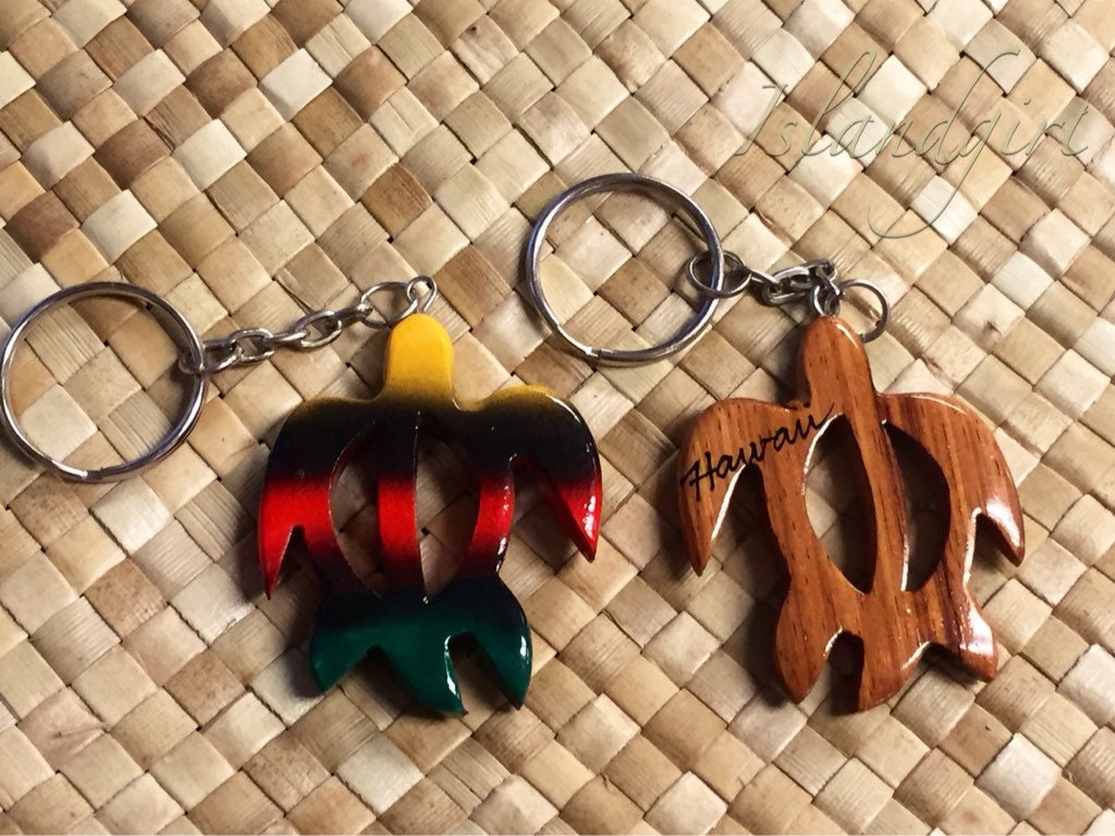 Wood Turtle Keychain | Etsy