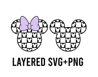 Checkered Mouse, Mickey Minnie Mouse, Movie, Retro, Ears Head, Svg Png ...