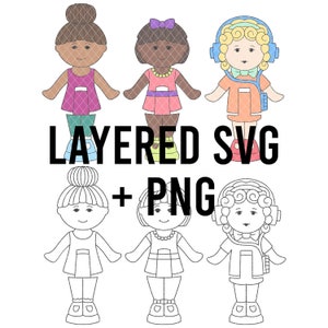 Mini Pocket Dolls Layered by Colour SVG + PNG SET, Cricut Silhouette - Etsy