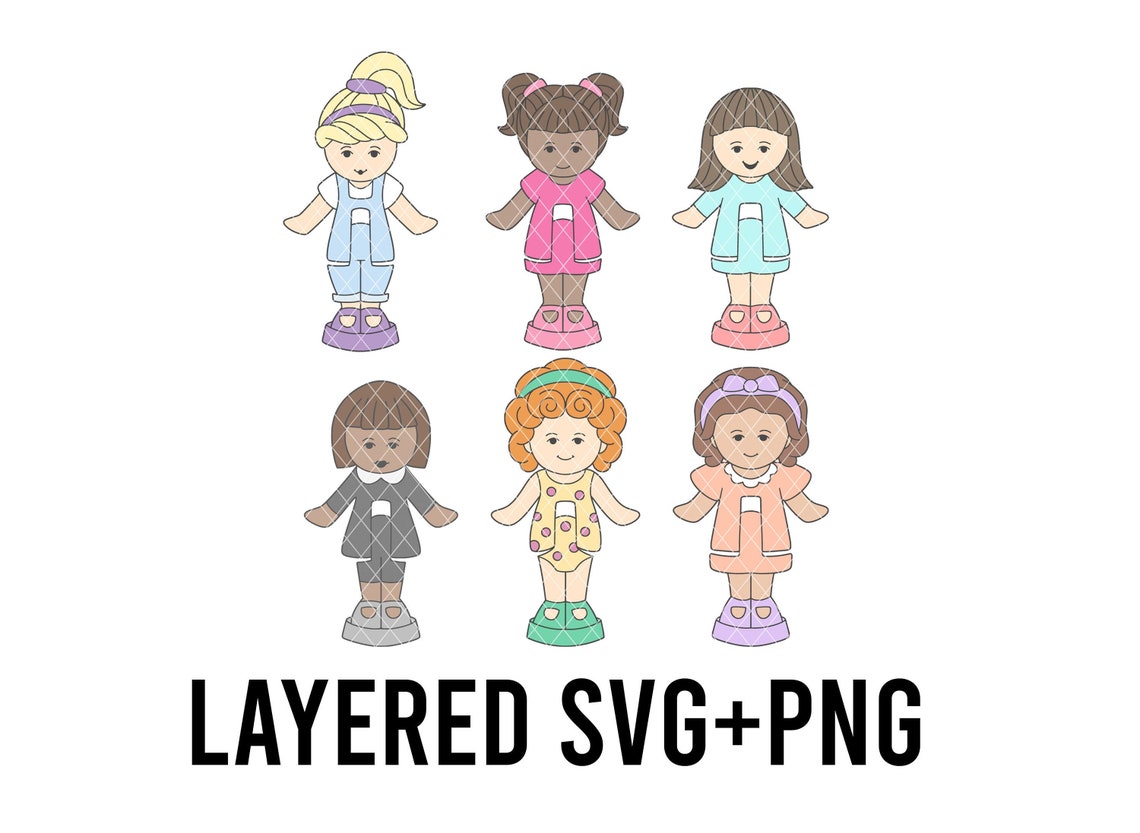 Mini Pocket Dolls Layered by Colour SVG + PNG SET, Cricut Silhouette - Etsy