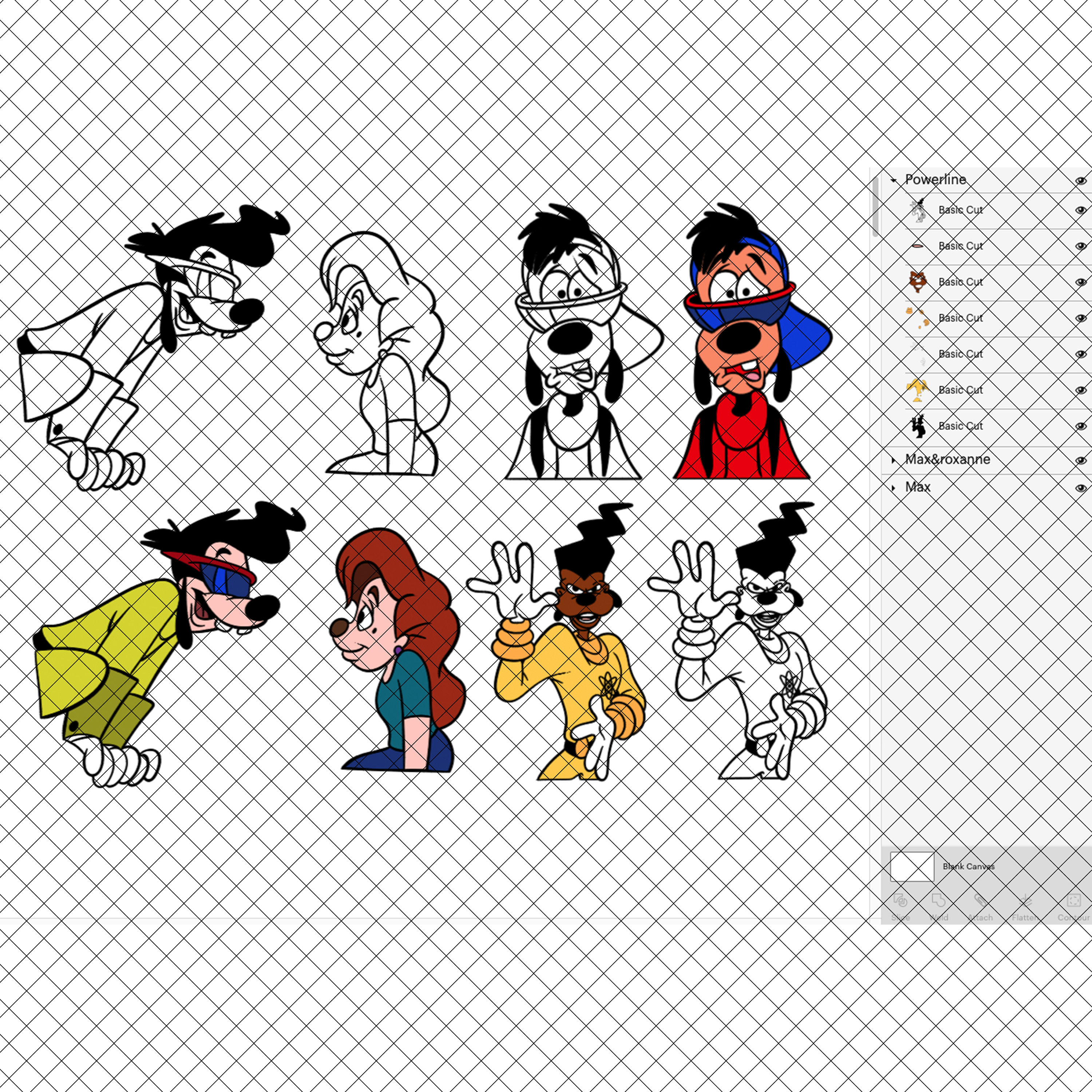 Goofy Movie Max & Roxanne Powerline SVG PNG Cricut - Etsy Canada