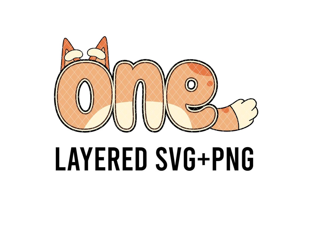 Orange Dog Birthday One SVG Layered by Colour + PNG - Etsy