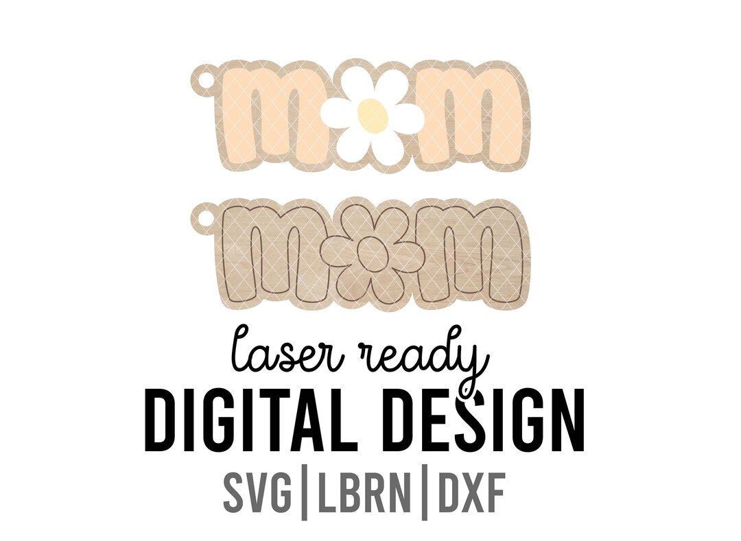 Mom Keychain SVG|DXF|LBRN Laser Ready - Etsy