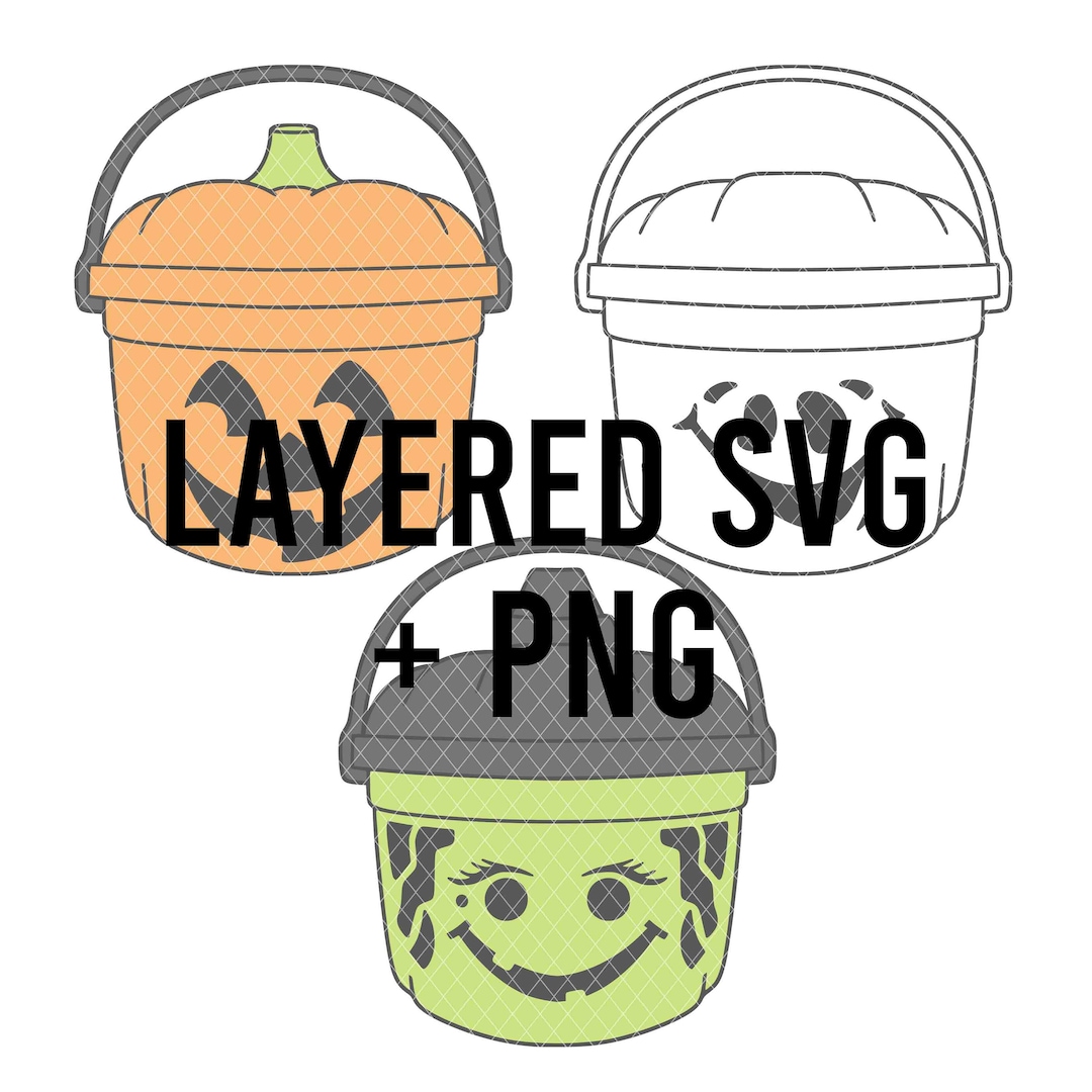 Happy Bucket, Spooky Bucket, 80's, 90's SVG + PNG - Etsy