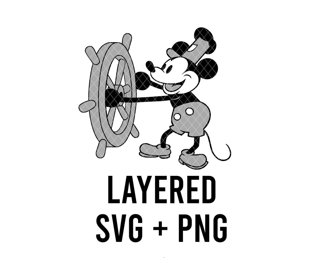 Steamboat Willie Mickey SVG + PNG, Cricut Silhouette - Etsy