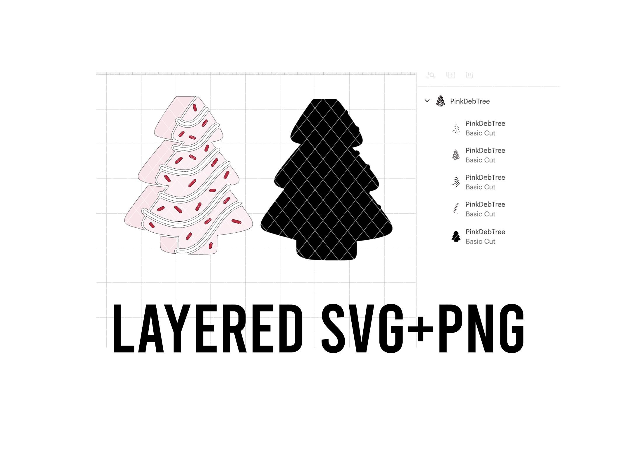 Christmas Tree Cake SVG Layered by Colour + PNG - Etsy