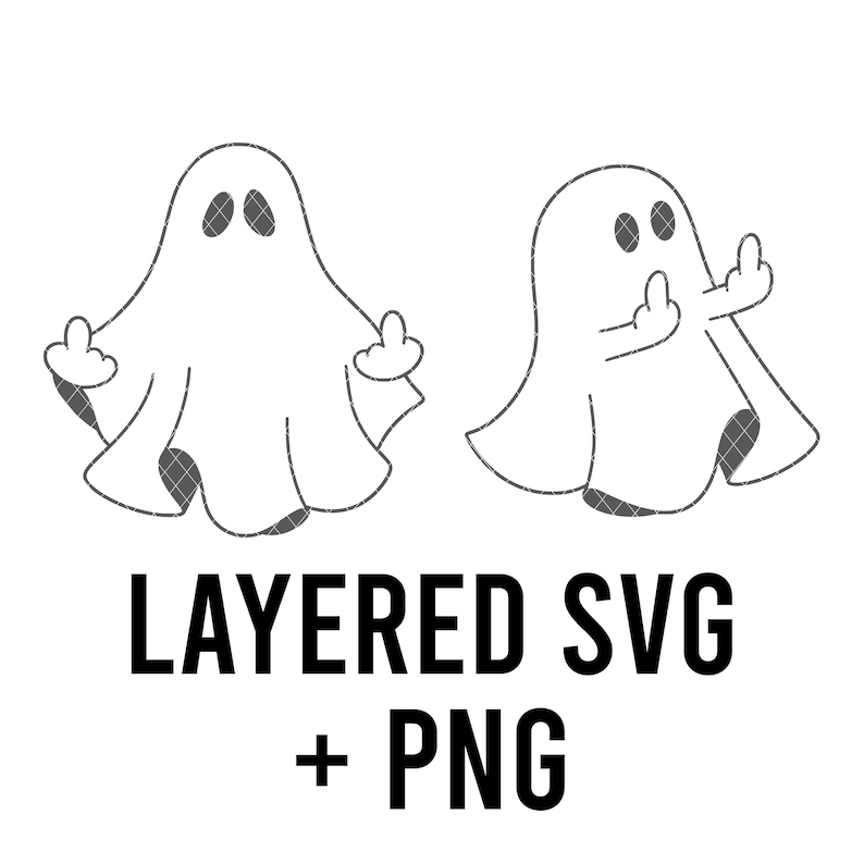 Ghost Middle Finger, Middle Finger Ghost SVG Layered by Colour + PNG - Etsy