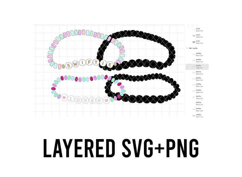 Friendship Bead Bracelet SVG Set Layered by Colour + PNG - Etsy