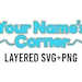 Custom Name's Corner SVG, Corner Birthday SVG Layered by Colour + PNG ...