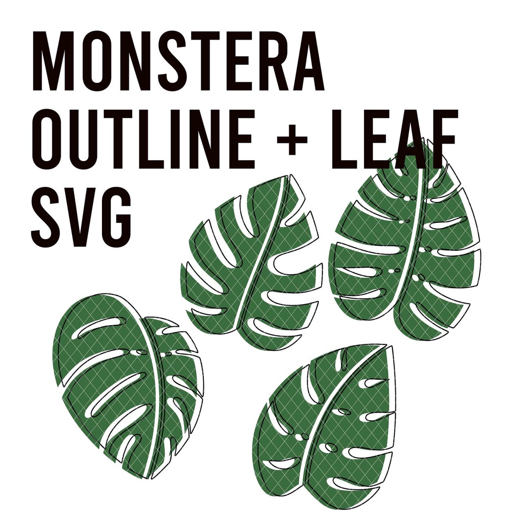 Monstera Leaf SVG, Monstera Outline SVG - Etsy