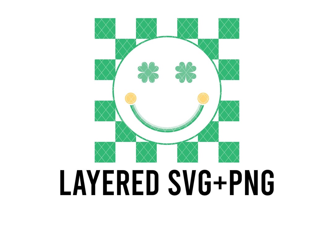 Retro Clover Smile Layered SVG + PNG Cricut Silhouette - Etsy