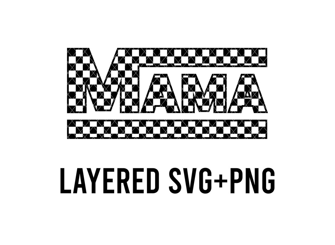 Retro Checkered Mama Layered SVG + PNG - Etsy