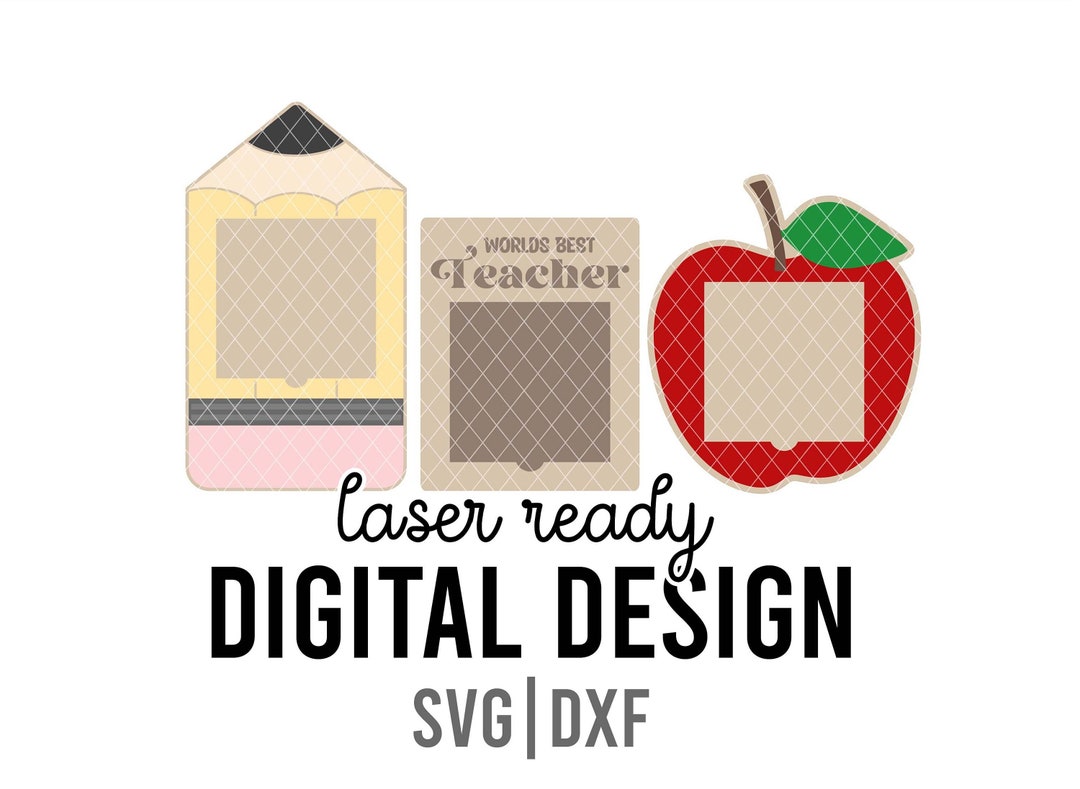 Cute Teacher Note Pad 3 Designs SVG + DXF Laser File - Etsy