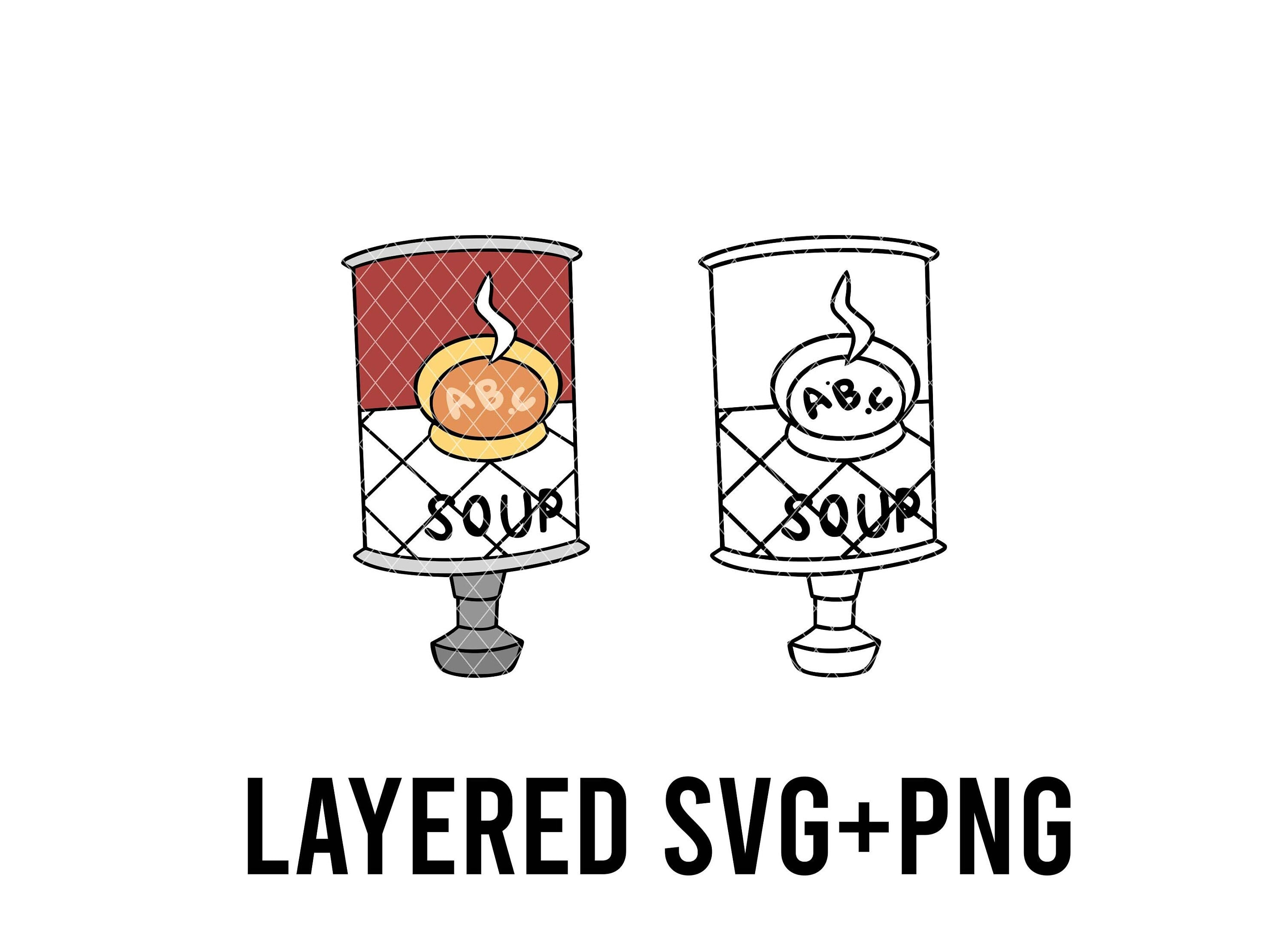 ABC Goofy Soup Can Layered SVG + PNG - Etsy