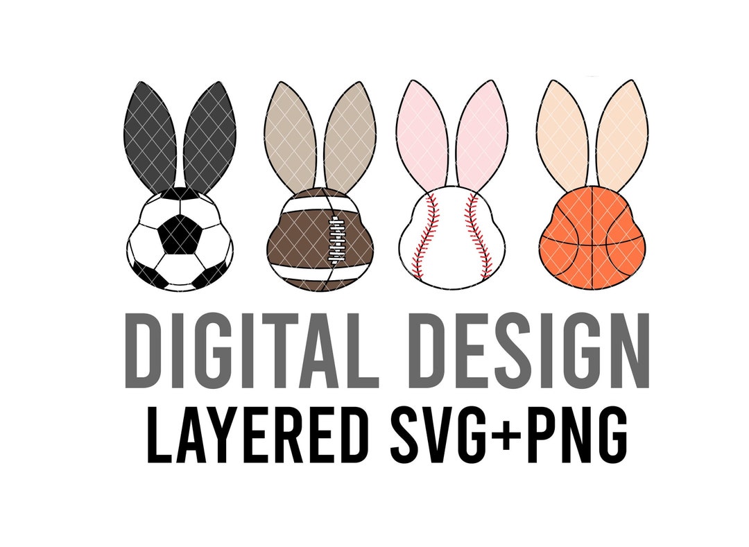 Sports Bunnies SVG Layered by Colour PNG, Cricut Silhouette - Etsy