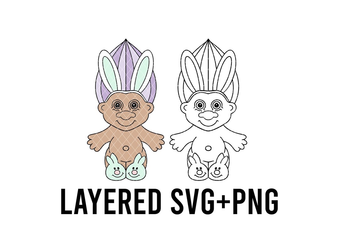 Easter Troll SVG Layered by Colour PNG - Etsy
