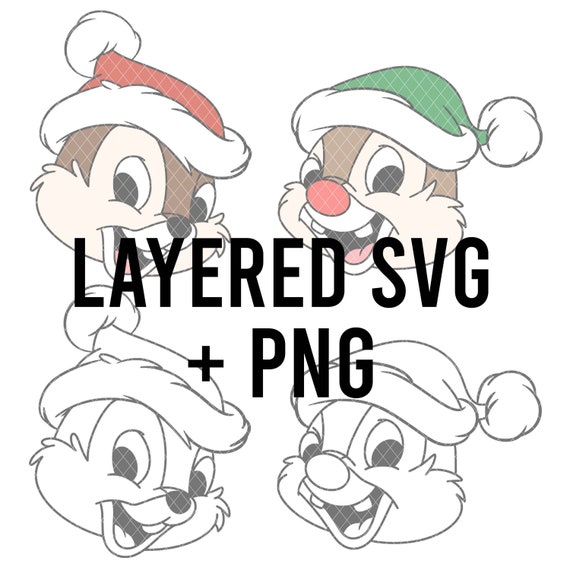 Chip Dale Santa Hat SVG Layered by Colour PNG Cricut - Etsy