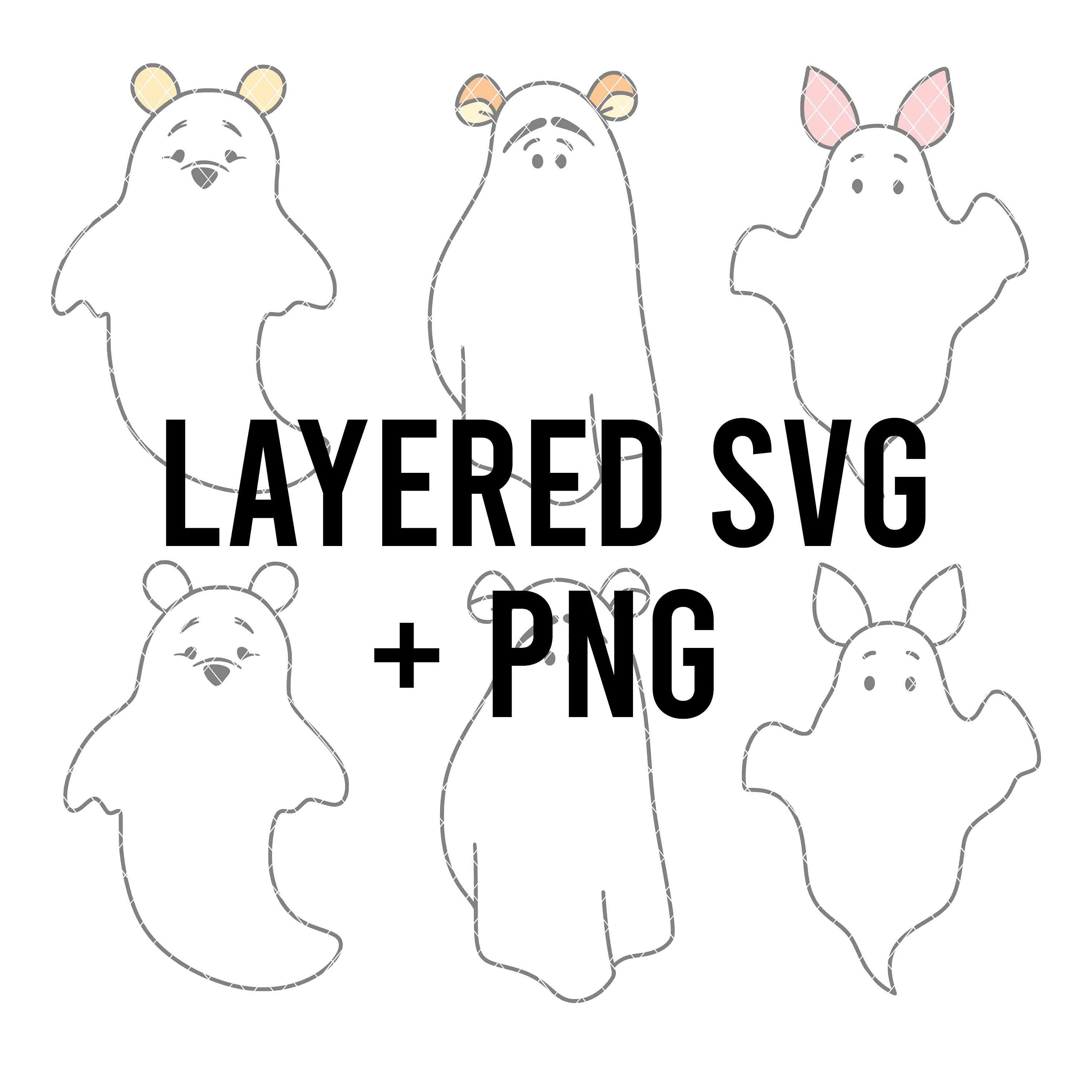 Pooh Ghost Dressup Layered SVG + PNG Cricut & Silhouette - Etsy Canada