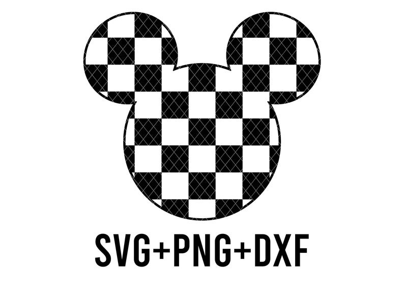 Checkered Mouse Head Cricut, Silhouette SVG + PNG + DXF - Etsy