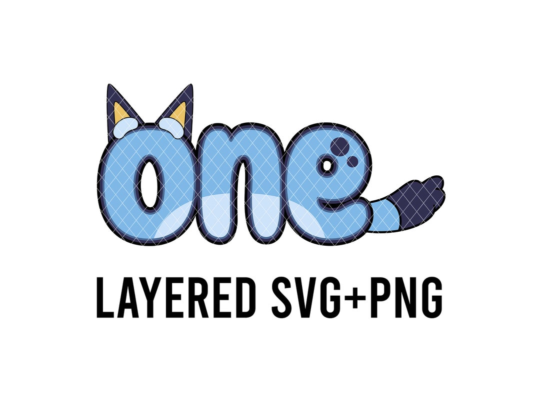 Blue Dog Birthday One SVG Layered by Colour + PNG - Etsy