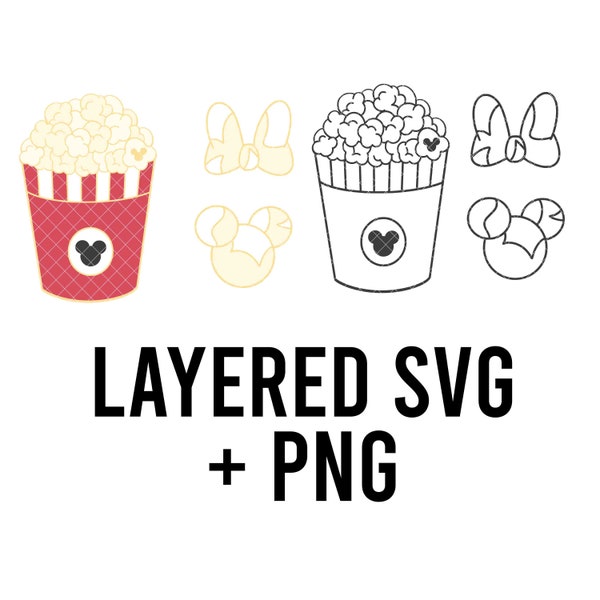 Mickey Popcorn Svg - Etsy