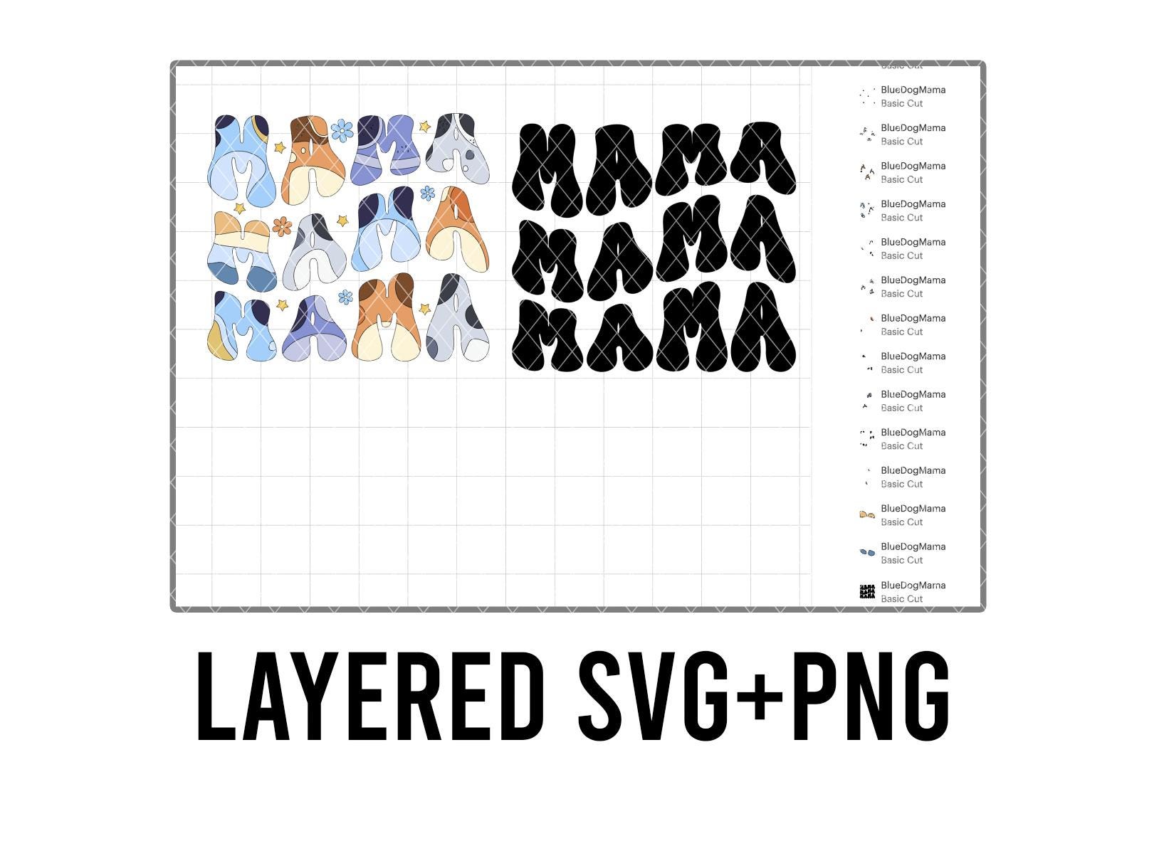 Blue Dog Mama Wave SVG + PNG - Etsy