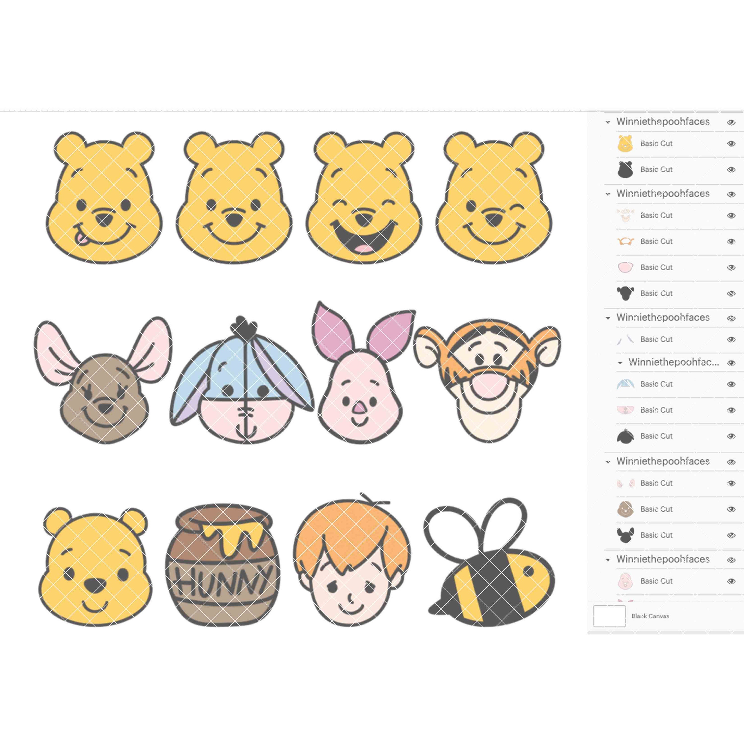 Winnie The Pooh Face Silhouette