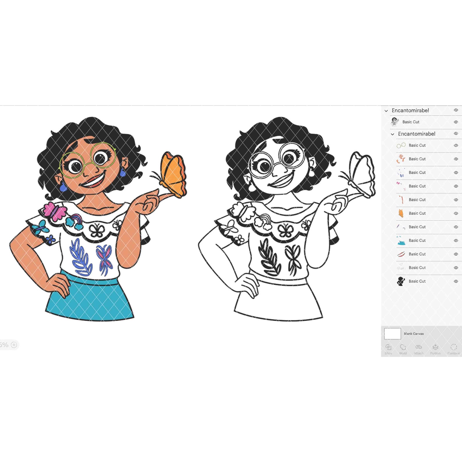 Encanto Mirabel SVG PNG Layered by Colour - Etsy