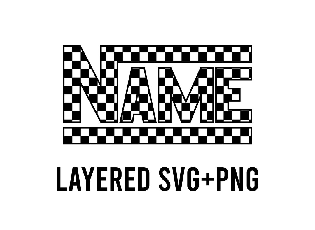 Retro Checkered Custom Name Layered SVG PNG - Etsy